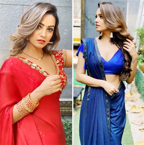 Anita Looks Hot In A Plunging Neckline Blue Blouse