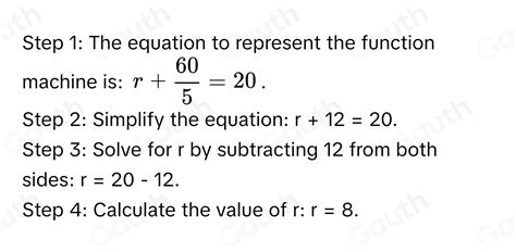 Solved A Using Correct Algebraic Notation Write An Equation To Represent The Function Machine