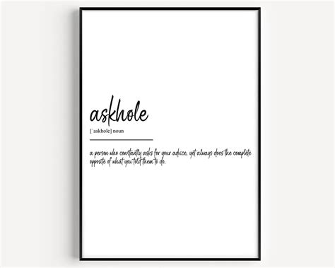 Askhole Definition Print Magic Posters