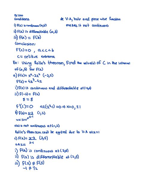 Rolles Theorem And Mvt Mat 113 Studocu