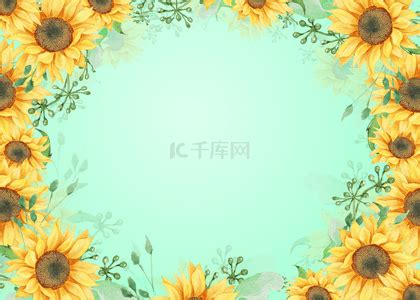 水彩向日葵背景图片 水彩向日葵背景素材图片 千库网