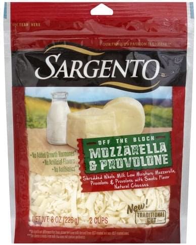 Sargento Mozzarella Provolone Low Moisture Fine Cut Cheese 8 Oz