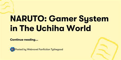 Naruto Gamer System In The Uchiha World — Webnovel Fanfiction