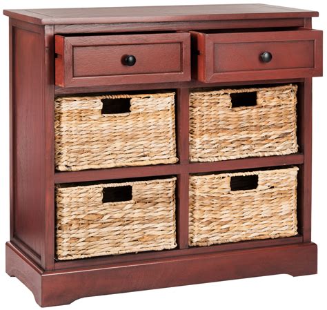 Safavieh Herman 2 Drawer Storage Unit With 4 Wicker Baskets