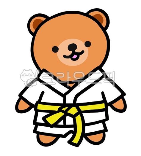 태권도 태권도일러스트 태권도캐릭터 곰돌이캐릭터 태권도복 사진이미지일러스트캘리그라피 Nlsha작가