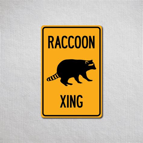 Raccoon Crossing Large Metal Sign The Great Canadian Company