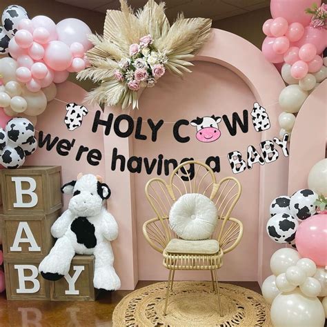 Holy Cow Baby Shower Decorations Holy Cow Were Having A Baby Banner
