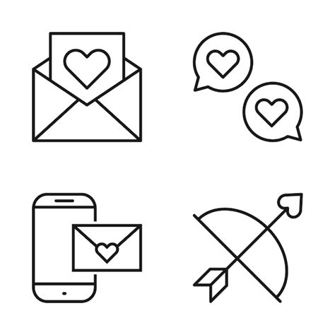 Premium Vector Editable Set Icon Of Valentine Concept Message Arrow Cupid Vector Illustration