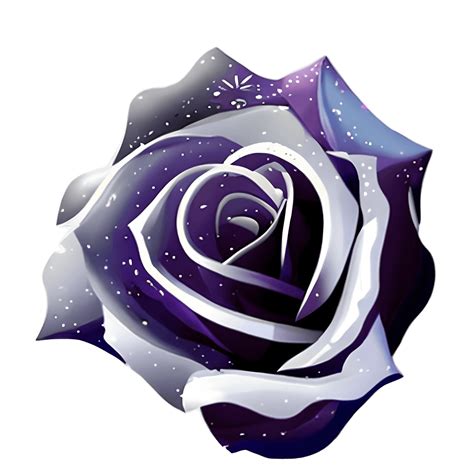 Silver Rose Flower With Dew Extremely Detailed 3d Realistic And