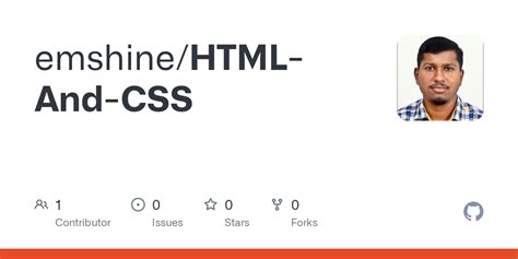 GitHub Emshine HTML And CSS