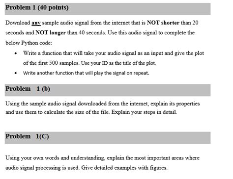 problem 1 40 points download any sample audio