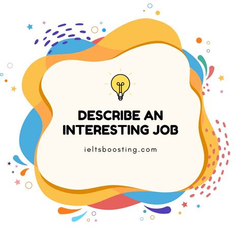 Describe An Interesting Job Boost Your Ielts Speaking Part 2