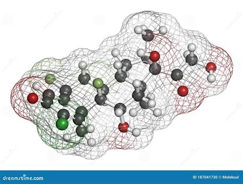 Halometasone Topical Corticosteroid Drug Molecule Vector Illustration