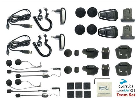 Cardo Scala Rider Q1 Teamset Bluetooth Motorcycle Intercom System