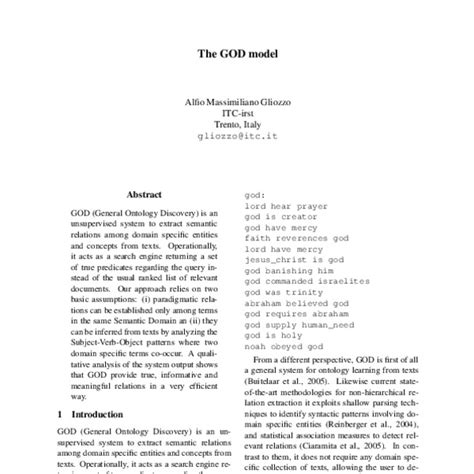 the god model acl anthology