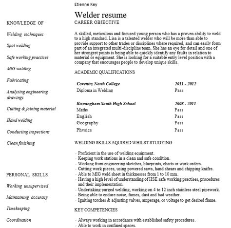 6 Welder Resume Template Creator