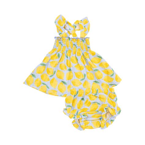 Sunny Lemons Ruffle Strap Smocked Top And Diaper Cover Shop Little