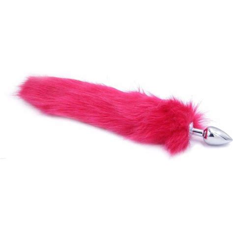 Pink Faux Fur Stainless Steel Plug Tail Ddlg World