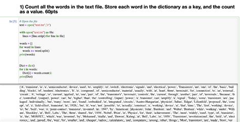 Solved 1 Count All The Words In The Text File Store Each
