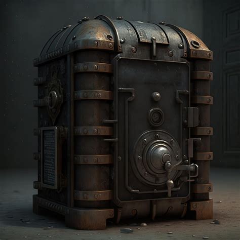 Premium Photo A Large Metal Object With A Large Lock On The Top