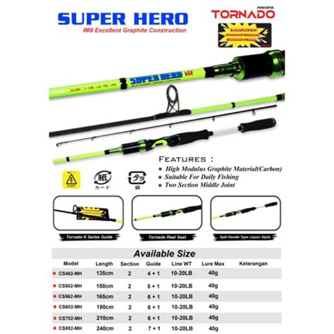 Jual Joran Tornado SUPER HERO Carbon 10 20LB Shopee Indonesia