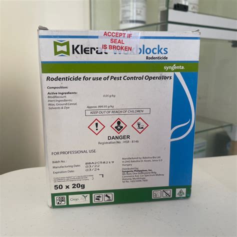 Syngenta Klerat Rodenticide Klerat Wax Blocks Farm Pest Professional Pest Control Vector