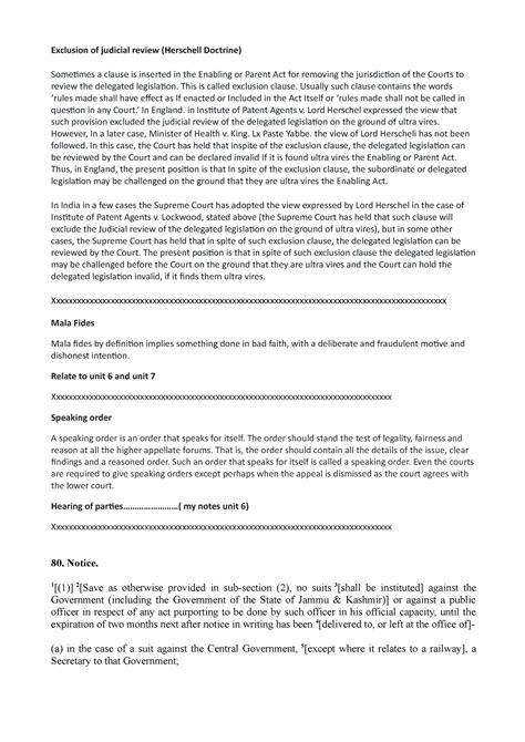 Administrative Solved Question Paper Exclusion Of Judicial Review