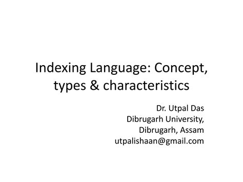Indexing Language Concept Types And Characteristics Pdf