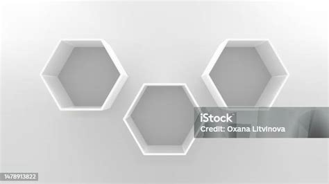 흰색 벽에 빈 육각형 선반 3d 모형 0명에 대한 스톡 벡터 아트 및 기타 이미지 0명 3차원 형태 Diy Istock