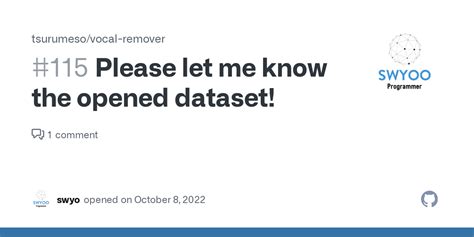Please Let Me Know The Opened Dataset Issue Tsurumeso Vocal Remover GitHub