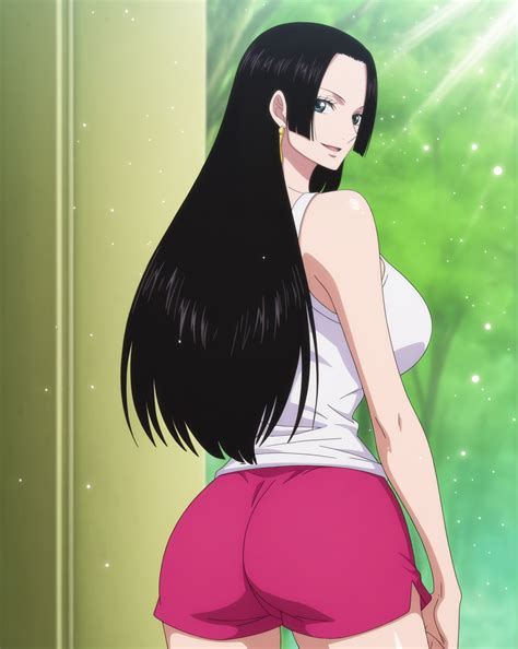 Rule 34 Ai Generated Black Hair Blue Eyes Boa Hancock From Behind