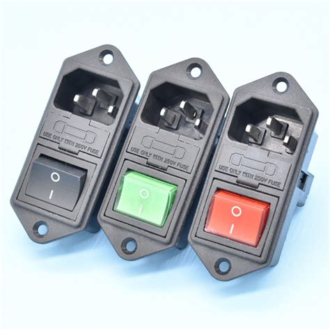 AC 01 Power Switch 10 5 Amps 250 Volts Fuse Female Jack Iec 320 C14 Ac Power Inlet Socket