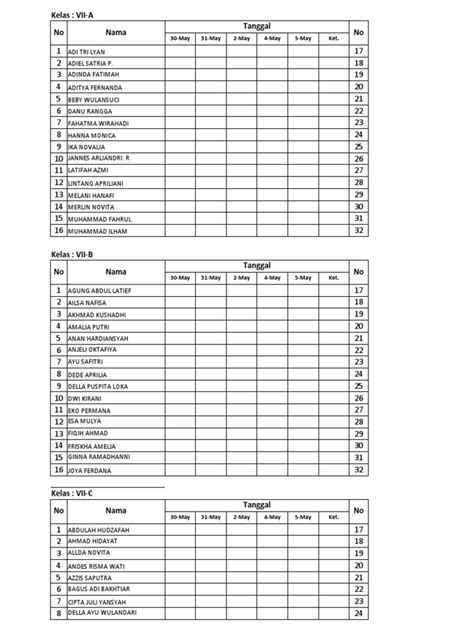 Absensi Siswa Pdf