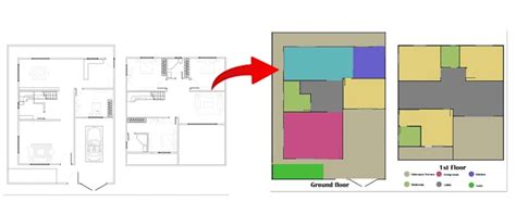 Convert 2d Drawing In Autocad Or Create 2d Colored Plan By Ahmaddtariq