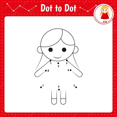 Premium Vector Connect The Dots Doll Dot To Dot Educational Game