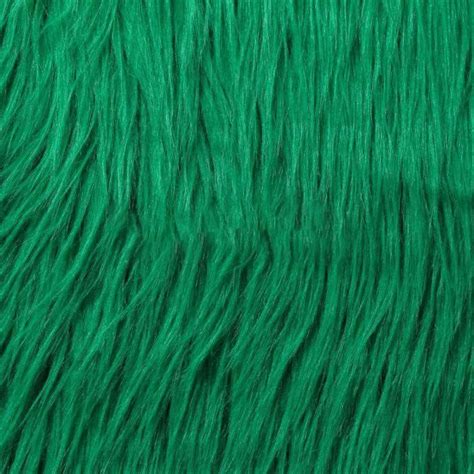 Green Luxury Long Pile Shaggy Faux Fur Fabric Faux Fur Fabric Faux