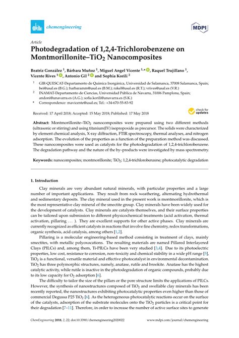 Pdf Photodegradation Of 124 Trichlorobenzene On Montmorillonite