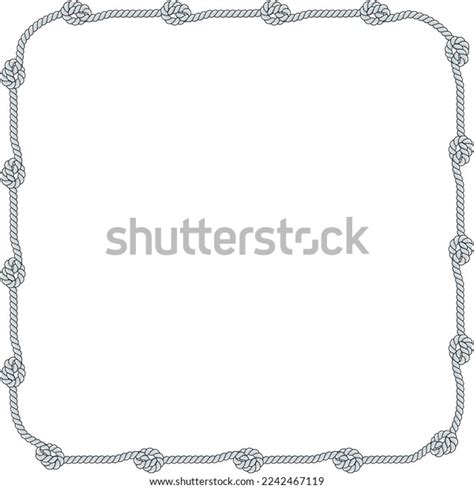 Square Rope Frame Isolated On White Stock Vector Royalty Free