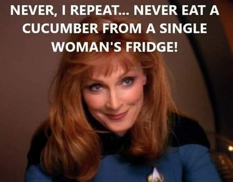 Never I Repeat Never Eat A Cucumber From A Single Womans Fridge