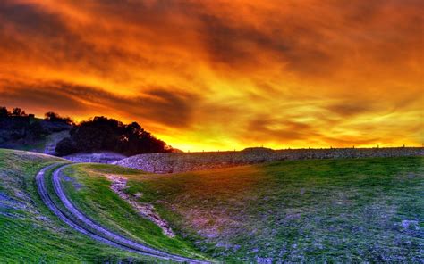1140473 Sunlight Landscape Sunset Hill Nature Reflection Sky