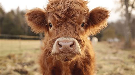 Absoltuely Adorable Highland Cow With A Super Cute Face Background