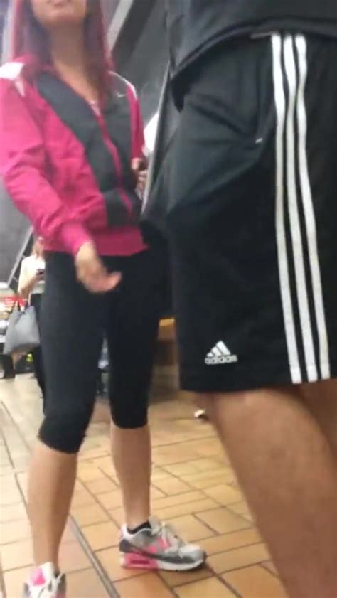 Girl Gropes A Man In The Train Station