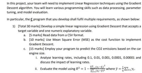 Solved In This Project Your Team Will Need To Implement