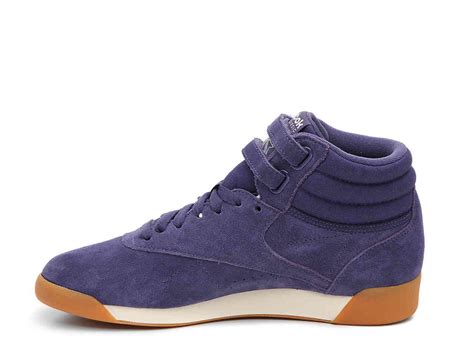 Reebok Suede Freestyle Hi High Top Sneaker In Purple Lyst