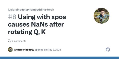 Using With Xpos Causes NaNs After Rotating Q K Issue Lucidrains Rotary Embedding Torch