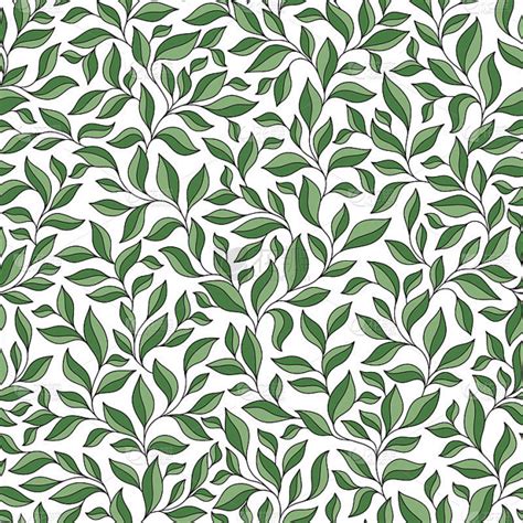 春天美丽的树叶无缝图案