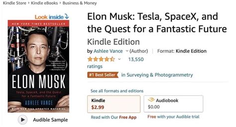 ‘elon Musk Tesla Spacex And The Quest For A Fantastic Future Kindle
