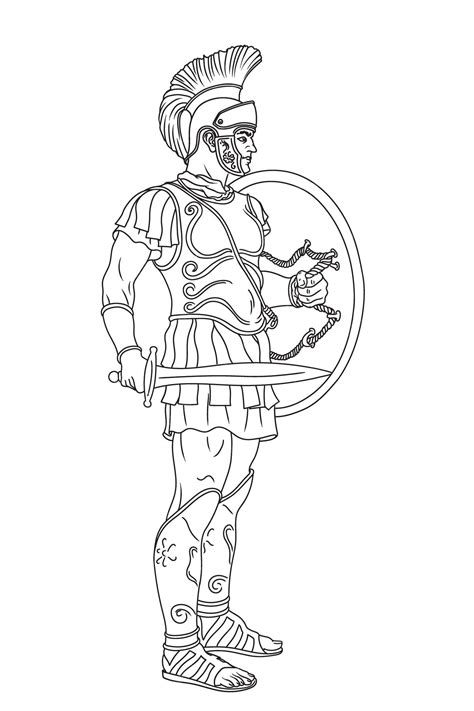 Premium Vector An Ancient Roman Warrior Legionnaire Stands With A
