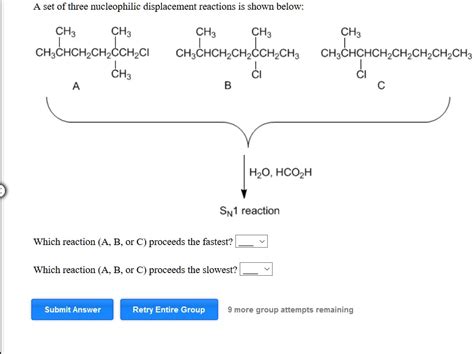 SOLVED: set of three nucleophilic displacement reactions is shown below: CHz CH3 CH ...