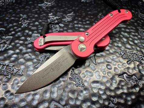 Microtech Ludt Single Edge Stonewashed Standard Pink Southernblades